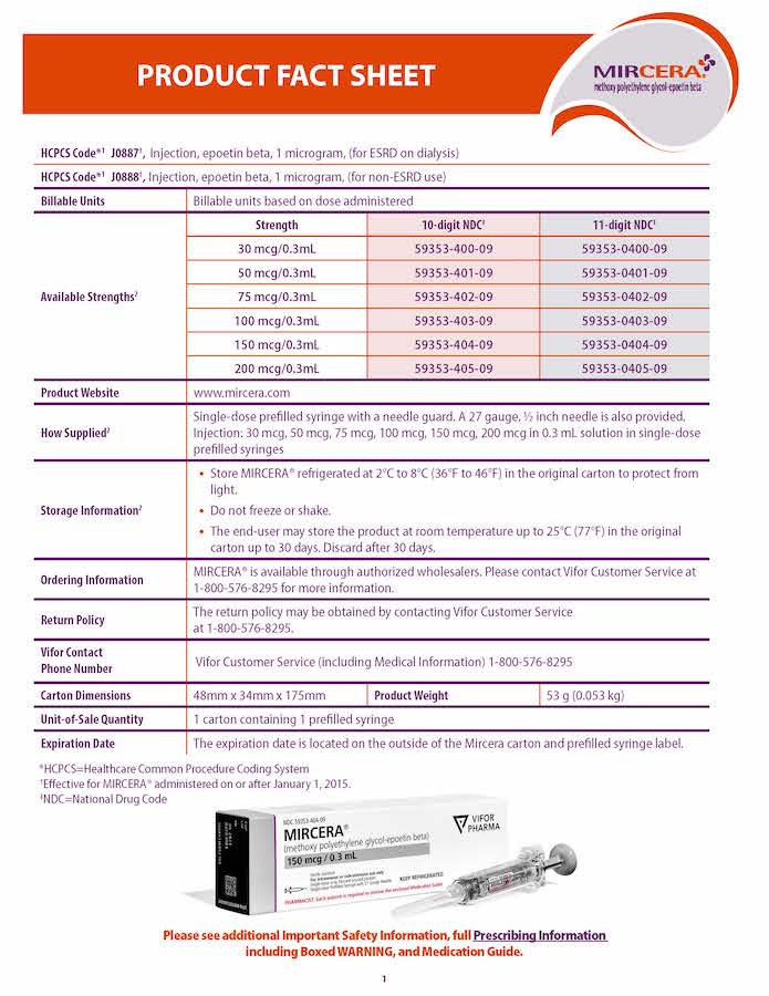 Healthcare Provider and Patient Resources | Mircera